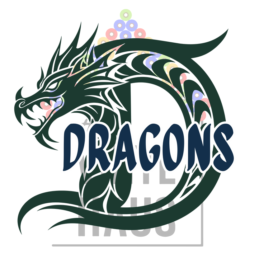 School Logos DTF- Dragons "Dragon D" – The Vinyl Haus