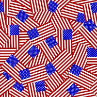 American Flag Collage Pattern Vinyl 12" x 12"