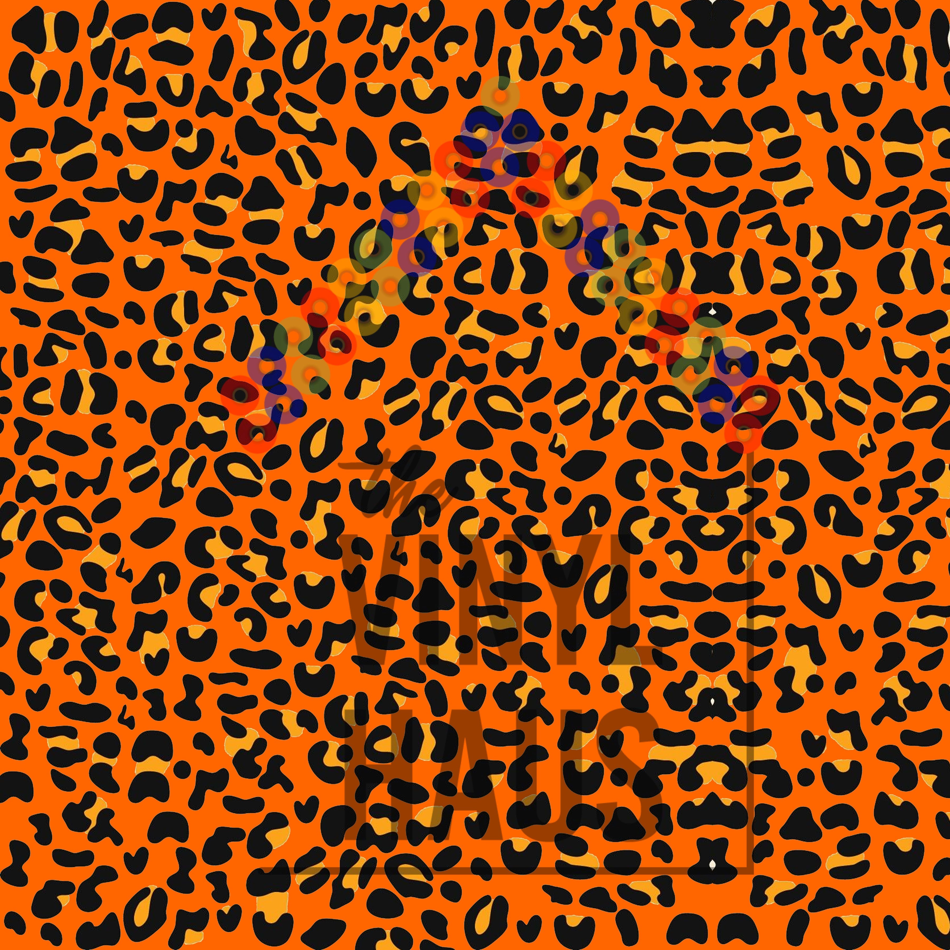 Orange Cheetah Print Pattern Vinyl 12" x 12"